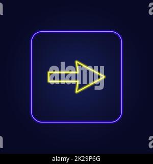 Beautiful stylish colorful neon right arrow icon - Vector Stock Photo ...