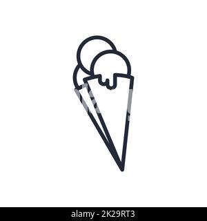 Stylish thin line ice cream icon isolated on white background - Vector ...
