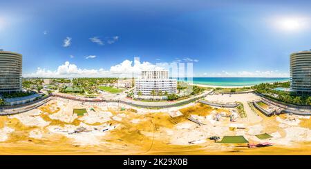 360° view of Aerial 360 panorama equirectangular photo of Brooklyn New York with view of river ...