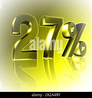 27%, 27 percent as a 3D illustration, 3D rendering Stock Photo - Alamy
