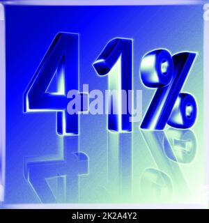 41%, 41 percent as a 3D illustration, 3D rendering Stock Photo - Alamy