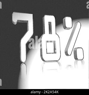 78%, 78 percent as a 3D illustration, 3D rendering Stock Photo - Alamy