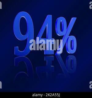 94%, 94 percent as a 3D illustration, 3D rendering Stock Photo - Alamy