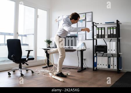 Stumble And Fall Over Wire Stock Photo - Alamy