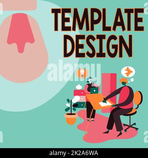 Text caption presenting Template Design. Internet Concept an overall layout or blueprint with a ...