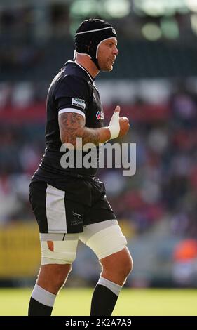 Newcastle Falcon's Sebastian de Chaves, during the Premiership Cup ...