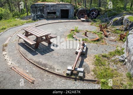 Lesund, Norway - July 04, 2022: Melland Fort was built by the Germans ...