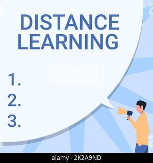Text sign showing Distance Learning. Business concept educational ...