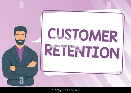 Man Crossing Hands Illustration Standing With Speech Bubble Message ...