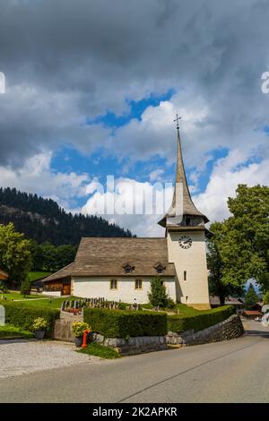 Church in Gsteig bei Gstaad, district Obersimmental-Saanen ...