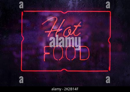 Southern Fried Food Neon Sign in Rainy Window Stock Photo - Alamy