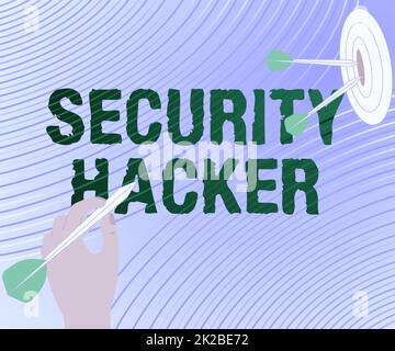 Text caption presenting Security Hacker. Concept meaning someone who ...