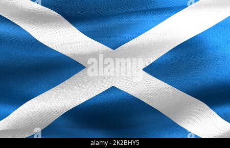 Scotland flag - realistic waving fabric flag Stock Photo - Alamy