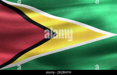 Guyana flag - realistic waving fabric flag Stock Photo - Alamy