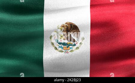 Mexico Flag - Realistic Waving Fabric Flag Stock Photo - Alamy