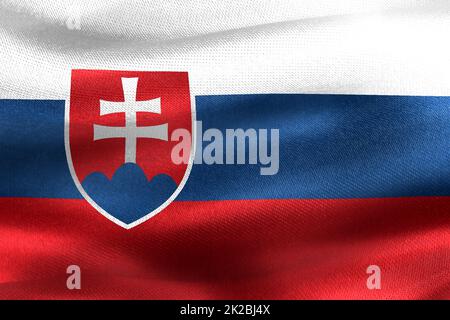 3D-Illustration of a Slovakia flag - realistic waving fabric flag Stock ...