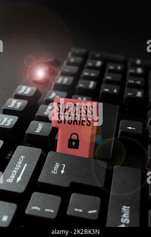 Text sign showing Success Stories. Concept meaning story of something ...