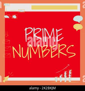 Hand writing sign Prime Numbers. Business concept a positive integer ...