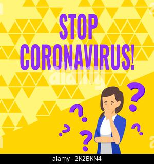 Text sign showing Stop Coronavirus. Business idea Disease awareness ...