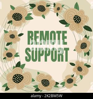 Handwriting text Remote Support, Conceptual photo help end-users to ...