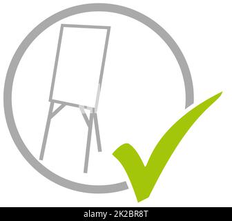 Circle with grey color and tick icon: Two children Stock Photo - Alamy