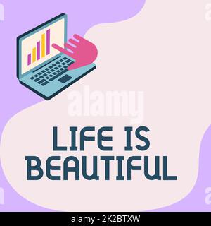 Conceptual caption Be Happy. Concept meaning live every moment as the ...