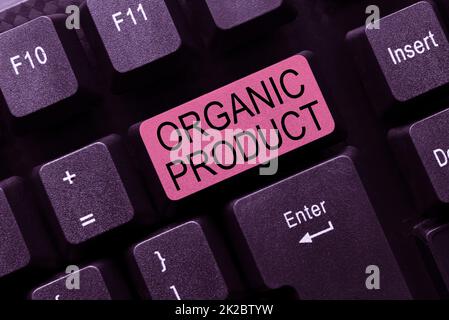 Text showing inspiration Organic Product. Concept meaning made from ...