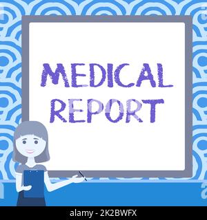 Hand writing sign Medical Report. Conceptual photo report of results of ...