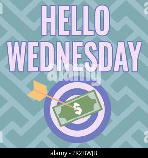 Inspiration showing sign Hello Wednesday, Business approach it is a ...