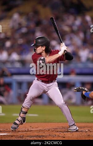 Arizona Diamondbacks' Corbin Carroll bats during a baseball game against the Cincinnati Reds ...