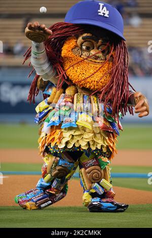 ampm mini market convenience store mascot Toomgis prepares to throw the ...