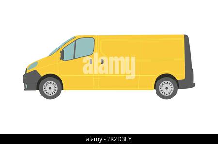 Large yellow van on a white background - Vector Stock Photo - Alamy