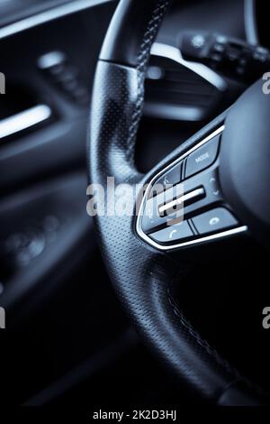 Car steering wheel with multifunction control switch Stock Photo - Alamy