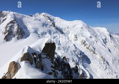 Mont Blanc Summit from Aiguille du Midi. Chamonix. France Stock Photo ...