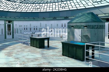 3D Rendering Nuclear Power Plant Control Room Stock Photo - Alamy