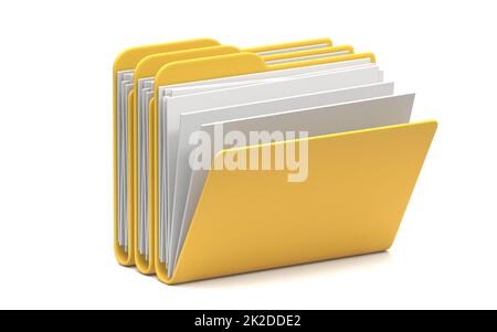 Yellow folder icon opened 3D Stock Photo - Alamy