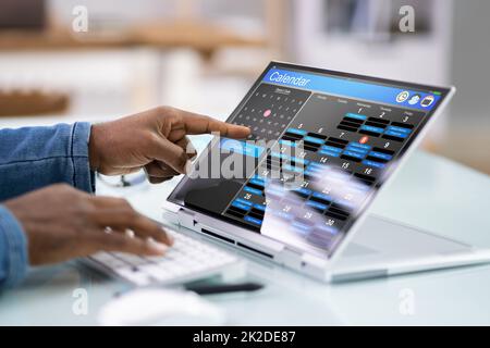 Digital Electronic Calendar Event Appointment On Screen Stock Photo - Alamy