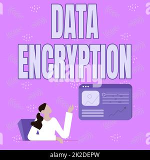 Text showing inspiration Data Encryption. Business approach Symmetrickey algorithm for the ...