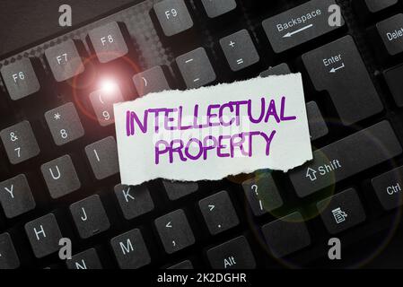 Inspiration showing sign Intellectual Property. Conceptual photo work ...