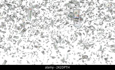 Falling down banknotes isolated on white background Stock Photo - Alamy