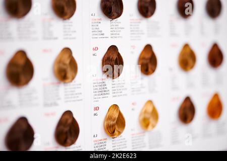 A cropped view of various haircolor swatches Stock Photo - Alamy