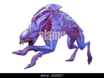 3D Rendering Alien Dog on White Stock Photo - Alamy