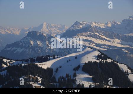 Mountain peaks in Schwyz Canton seen from Rigi Kulm Stock Photo - Alamy