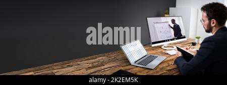 Virtual Online Training Lecture And Coaching Meeting Stock Photo - Alamy