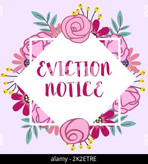 Conceptual caption Eviction Notice. Internet Concept an advance notice ...