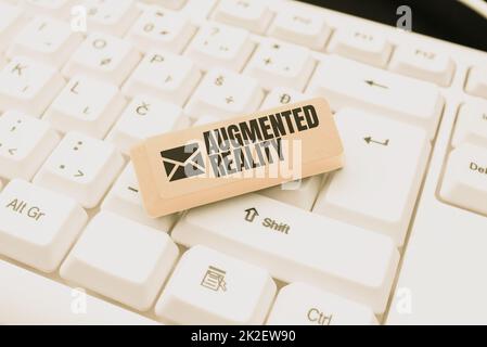 Hand writing sign Augmented Reality. Conceptual photo technology that ...