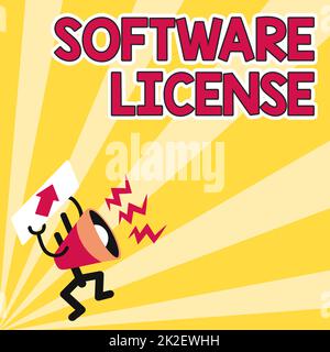 Text showing inspiration Software License. Business overview legal ...