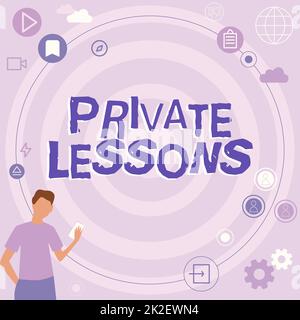 Text sign showing Private Lessons. Business showcase teaching which is ...
