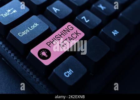 Text caption presenting Phishing Attack, Word for attempt to gain ...