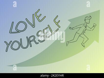 illustration of a person running up an arrow Stock Photo - Alamy